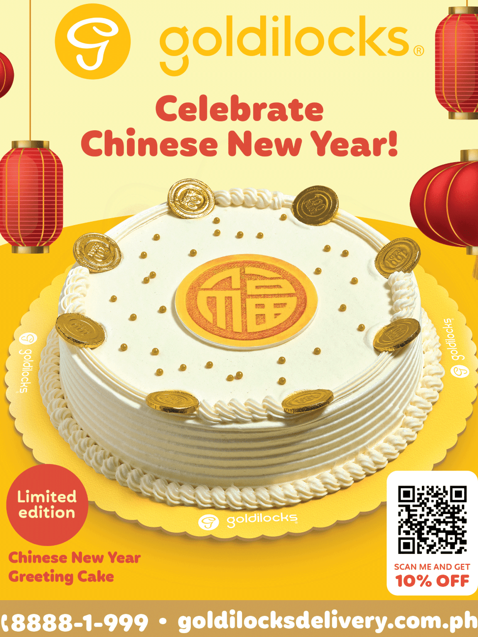 Goldilocks Chinese New Year Greeting Cake and Enjoy 10% Discount - One ...