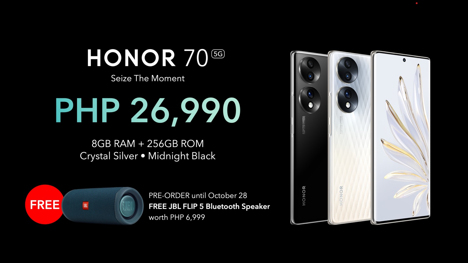 Seize the Moment: HONOR 70 5G with FREE JBL Speaker Worth P 6,999 - One ...